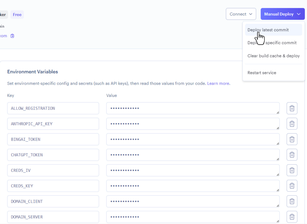 在Render上部署LibreChat 轻松实现一站式、多租户AI平台 - 老E的博客
