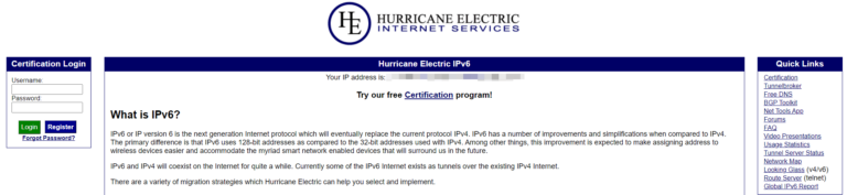 配置HE隧道服务获取无穷IPv6地址、内网穿透、外网访问 - 老E的博客
